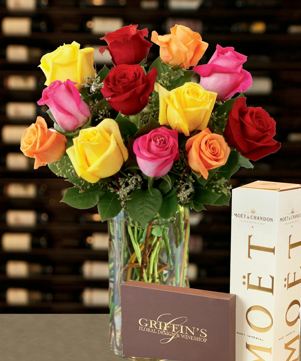 One Dozen (12) Assorted roses columbus ohio florists newark Griffins